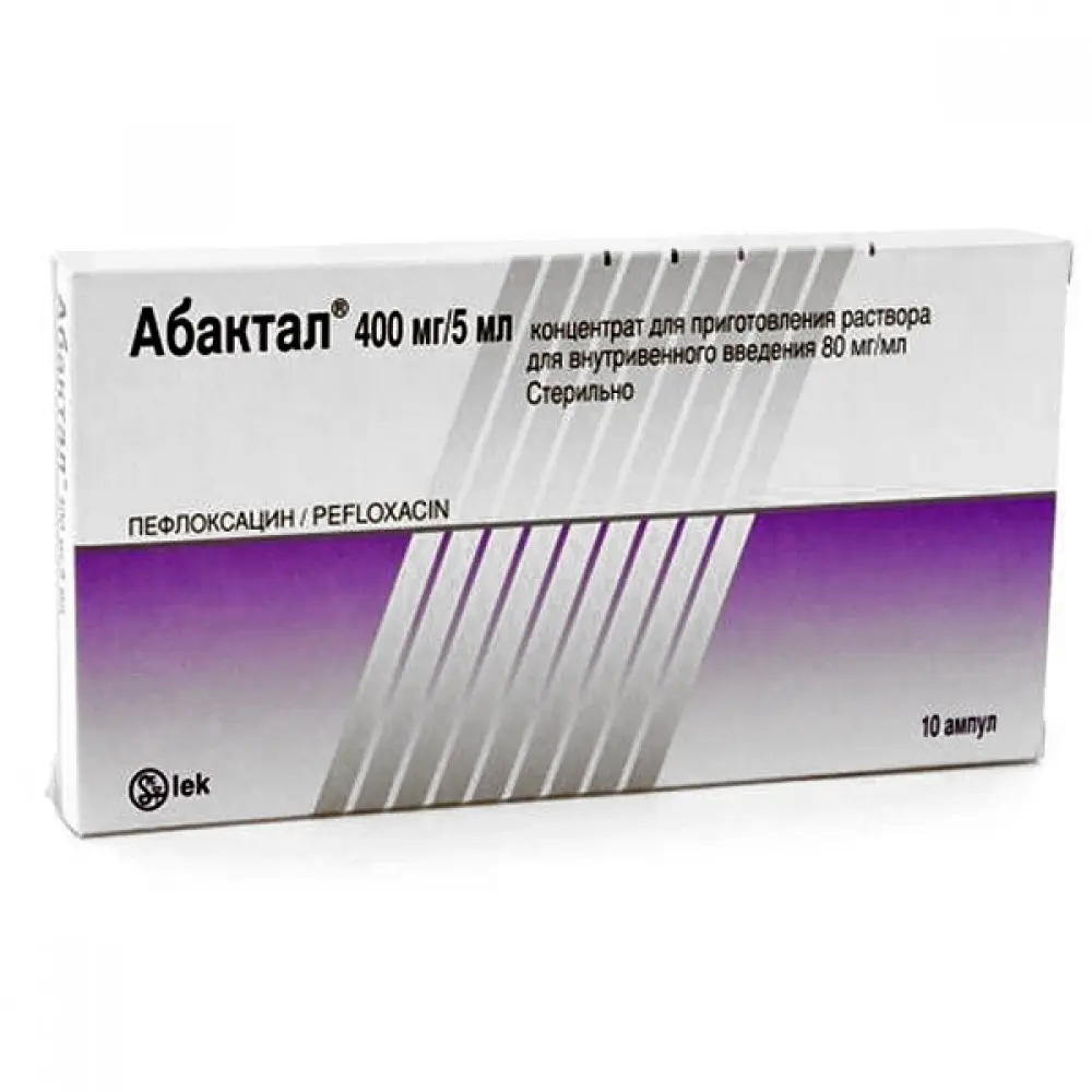 Abaktal pefloxacin Injection 400 Mg 5 Ml 10